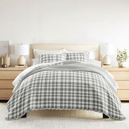 Click here for Ienjoy Home Watercolor Plaid Reversible Quilt Sets prices