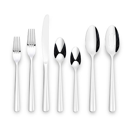 Ornative Alicja 42 Piece Flatware Set with Wire Caddy  Service for 8 - Silver