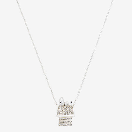 Click here for Womens Crystal Pure Silver Over Brass 16 Inch Pend... prices