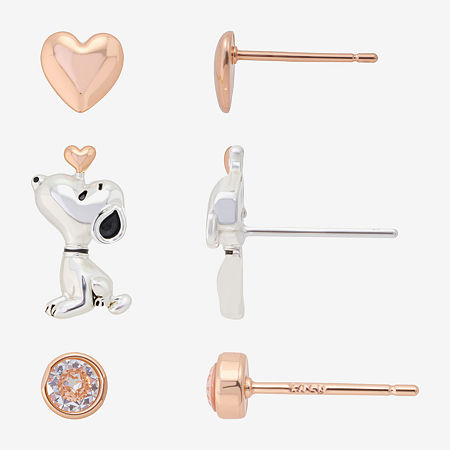 Click here for Unwritten Three Pair Silver Plated Snoopy Earring... prices