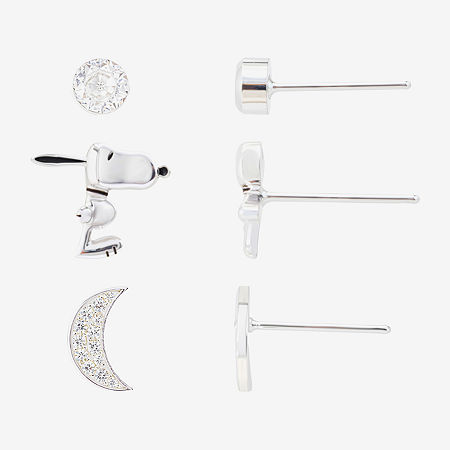 Click here for Womens Cubic Zirconia Moon Round Peanuts Snoopy 3... prices