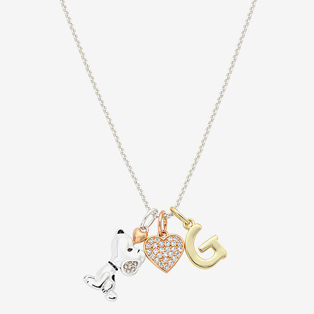Click here for Disney Peanuts Cubic Zirconia Snoopy Heart Initial... prices