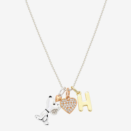 Click here for Disney Peanuts Cubic Zirconia Snoopy Heart Initial... prices