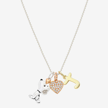 Click here for Disney Peanuts Cubic Zirconia Snoopy Heart Initial... prices