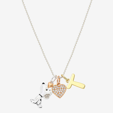 Click here for Disney Peanuts Cubic Zirconia Snoopy Heart Initial... prices