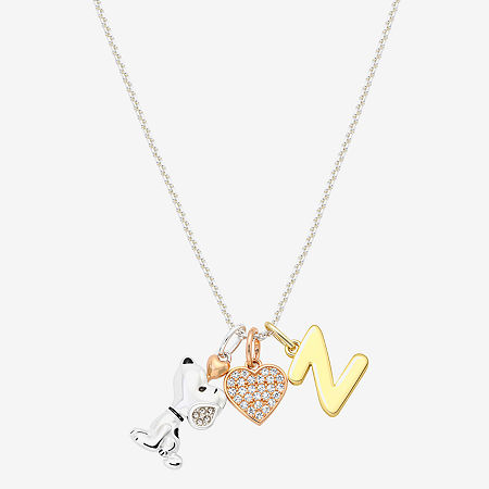 Click here for Disney Peanuts Cubic Zirconia Snoopy Heart Initial... prices