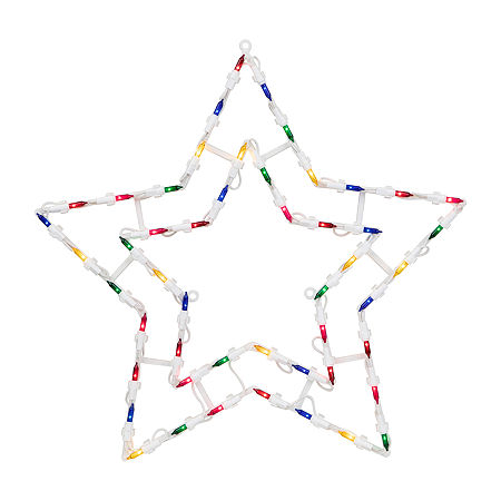 Northlight 15 Multi-Color Lighted Star Christmas Window Silhouette Decoration - White