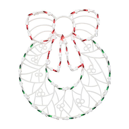 Northlight 18 Lighted Wreath Christmas Window Silhouette Decoration - Green
