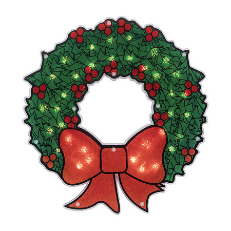 Click here for Northlight 15in Prelit Wreath Christmas Window Dec... prices