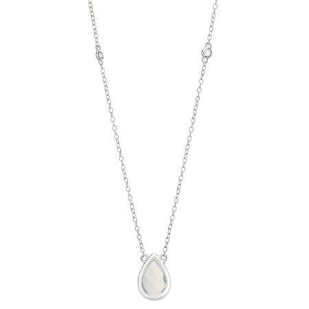Click here for Womens Lab Created White Opal Sterling Silver 18 I... prices