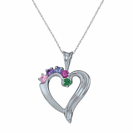 Click here for Personalized Simulated Birthstone Heart Pendant Ne... prices