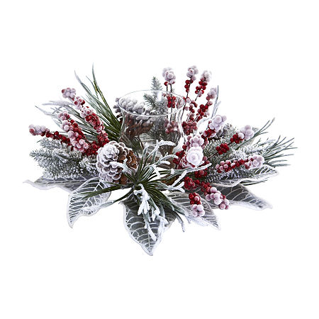 Click here for Nearly Natural Snowy Magnolia Berry Christmas Tabl... prices
