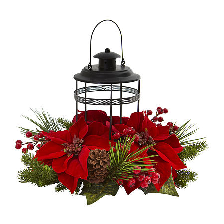 Click here for Nearly Natural Poinsettia Berry Pine Christmas Tab... prices