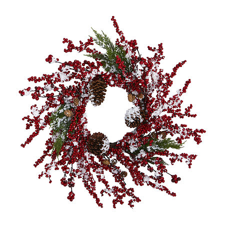 Click here for Nearly Natural 24in. Frosted With Berries And Pine... prices