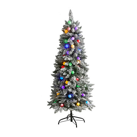 Click here for Nearly Natural 5 Foot Mountain Flocked Fir With 37... prices