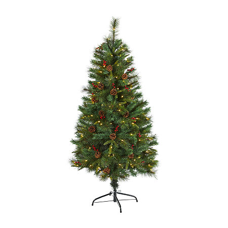 Click here for Nearly Natural 5 Foot Pine With Pine Cones And Ber... prices