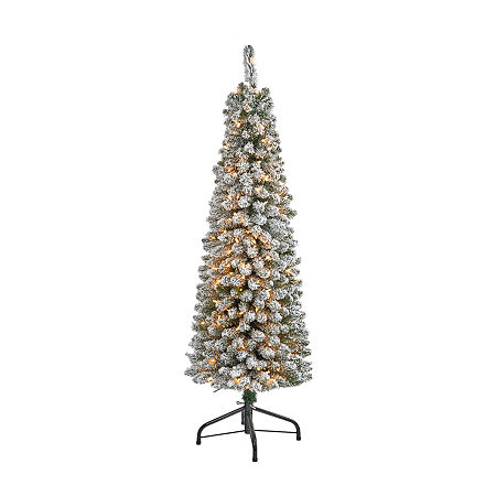 Click here for Nearly Natural 5 Foot Pencil Flocked Pine With 318... prices