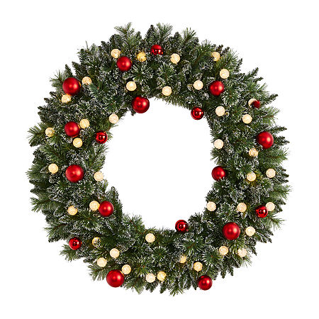 Click here for Nearly Natural 4ft. Oversized Pre-Lit Frosted Holi... prices