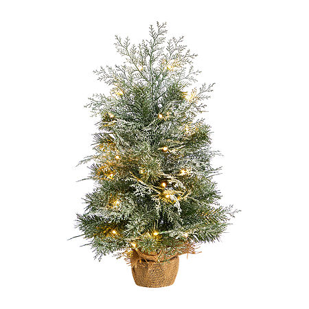 Click here for Nearly Natural 2 Foot Winter Frosted Fir In Burlap... prices