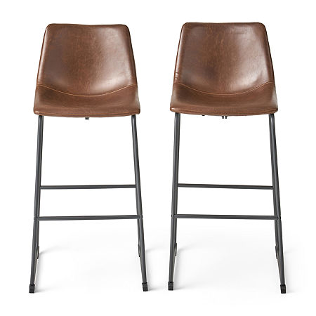 Click here for Cedric 2-pc. Upholstered Bar Stool  One Size  Brow... prices