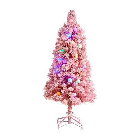 Click here for Nearly Natural 4 Foot Holiday Frosted Pink Cashmer... prices