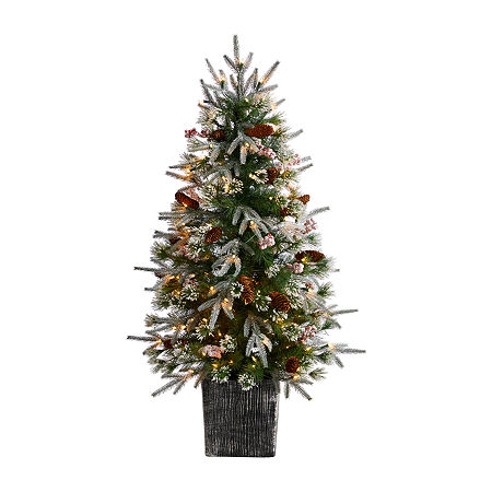 Click here for Nearly Natural 4 Foot Frosted Fir In Decorative Pl... prices