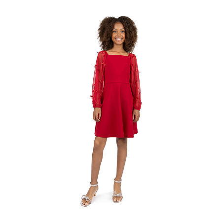 Click here for Speechless Big Kid Girls Long Sleeve Skater Dress... prices