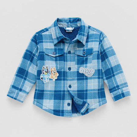 Click here for Toddler Boys Long Sleeve Regular Fit Bluey Button-... prices