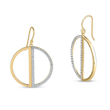 Click here for Womens Cubic Zirconia 18K Gold Over Silver Drop Ea... prices
