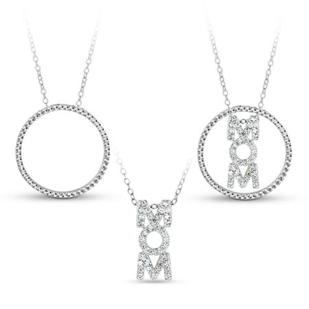 Click here for Sterling Silver 3-in-1 Cubic Zirconia Circle Mom N... prices