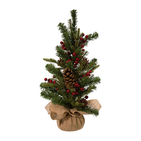 Kurt S. Adler 24in. Red Berries & Pinecones Fir Tree