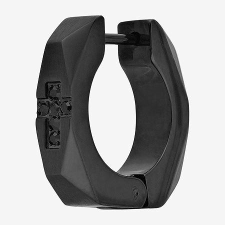 Click here for Mens Black Cubic Zirconia Stainless Steel 14mm Hoo... prices