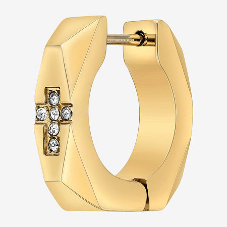 Click here for Mens Cubic Zirconia Stainless Steel 14mm Hoop Earr... prices