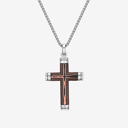 Click here for Mens Stainless Steel Cross 24 Inch Pendant Necklac... prices