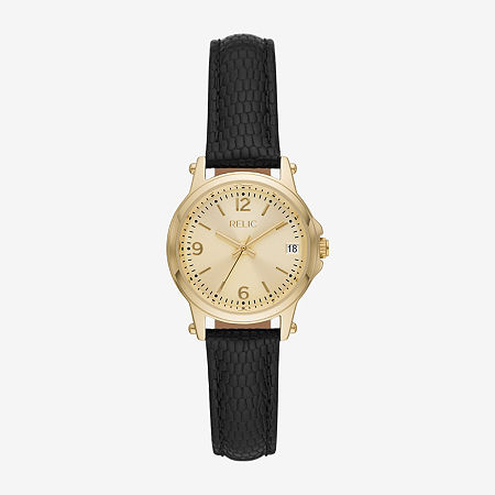 Click here for Womens RELIC by Fossil Gold-Tone & Black Strap Wat... prices