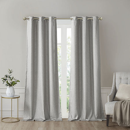 SunSmart Como Tonal Printed Faux Silk Room Darkening Curtain for Bedroom  Grommet Top Design Panels Pair for Living Room  Width 42 length 95 inches 2