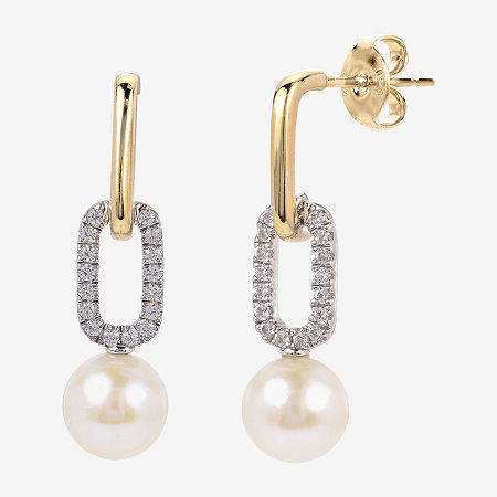 Click here for Womens White Cultured Freshwater Pearl 14K Two Ton... prices