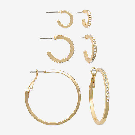 Click here for Mixit Womens Glass 3 Pair Earring Set  One Size  Y... prices