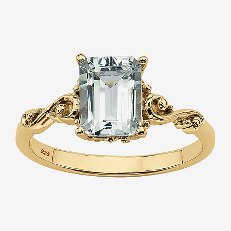 Click here for Womens Genuine Blue Aquamarine 18K Gold Over Silve... prices