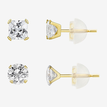 Click here for Womens Cubic Zirconia 10K Gold 2 Pair Earring Set... prices
