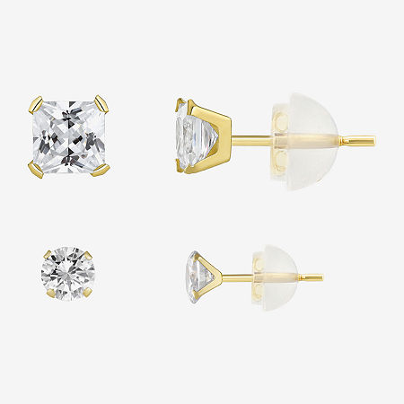 Click here for Womens Cubic Zirconia 10K Gold 2 Pair Earring Set... prices