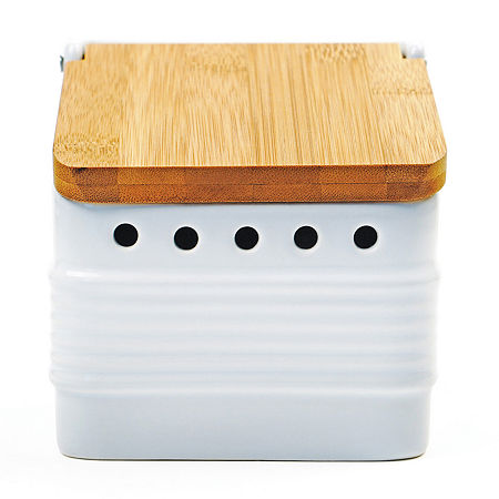 Click here for Rsvp International Stoneware 5x4x5 White Garlic Ke... prices