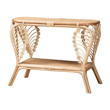 Click here for Bastet 2-Drawer Rattan Console Table  One Size  Wh... prices