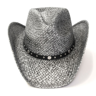Western Express Gray Straw Pinch Front Mens Cowboy Hat, Color: Gray ...