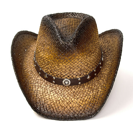 Click here for Western Express Dark Brown Straw Pinch Front Mens... prices