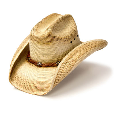 Western Express Palm Straw Cattleman Curled Brim Mens Cowboy Hat, Color ...