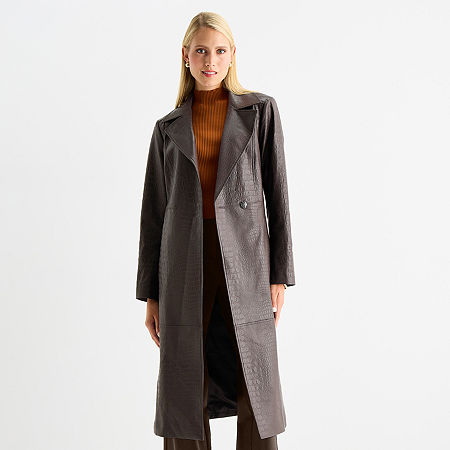 Click here for Worthington Womens Faux Leather Lightweight Trench... prices