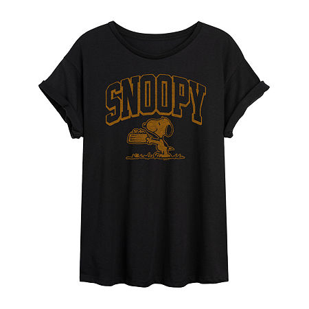 Click here for Womens Crew Neck Short Sleeve Snoopy Graphic T-Shi... prices