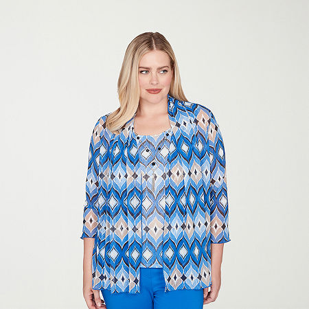 Click here for Alfred Dunner Barcelona Womens Round Neck 3/4 Slee... prices