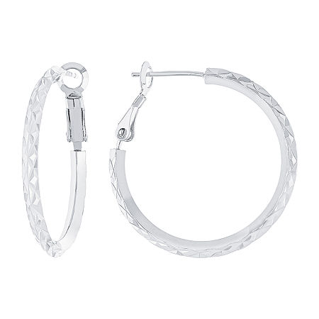 Click here for Athra Fine Silver Plated 30mm Diamond Cut Hoop Ear... prices